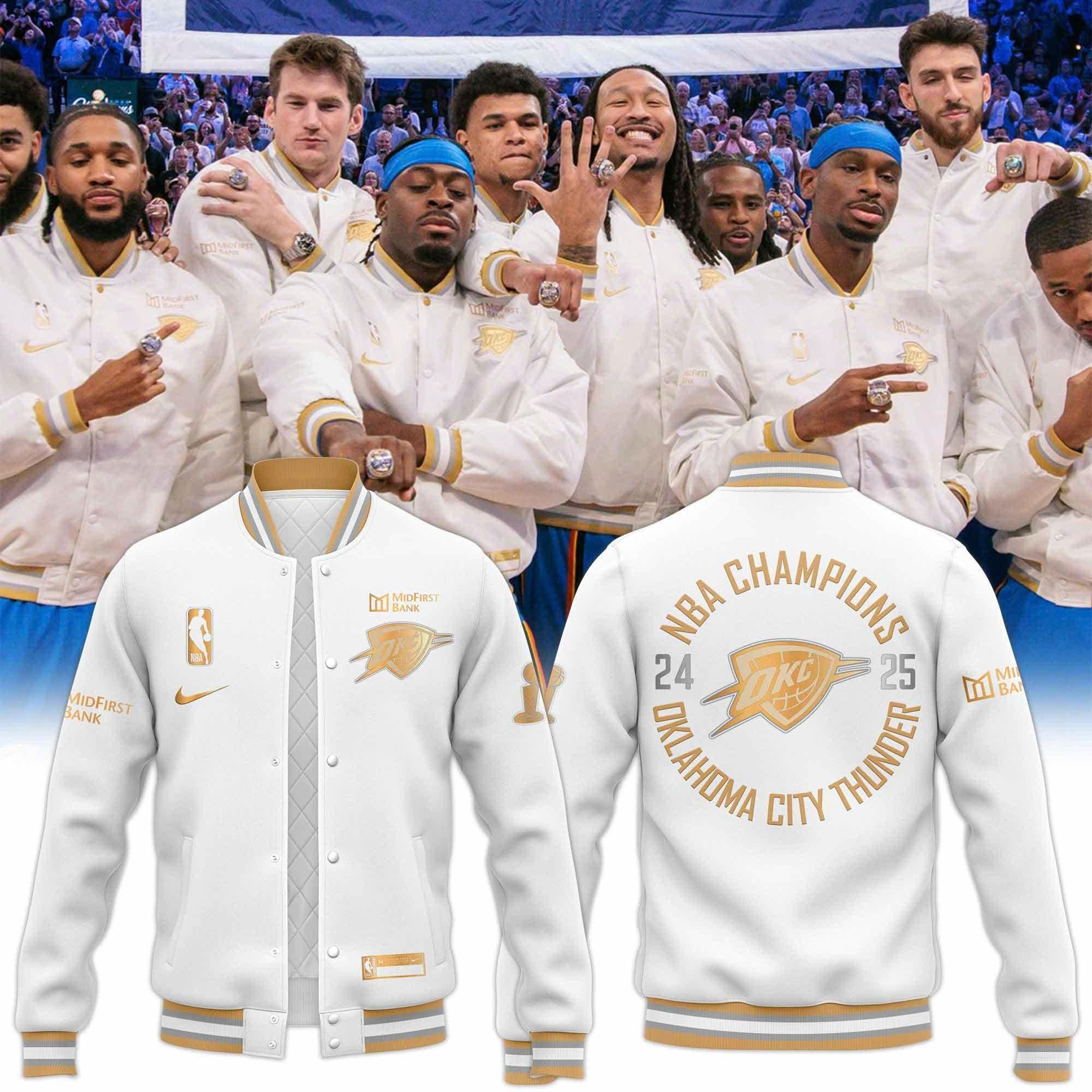 OKC Thunder 2025 Ring Ceremony White Jacket