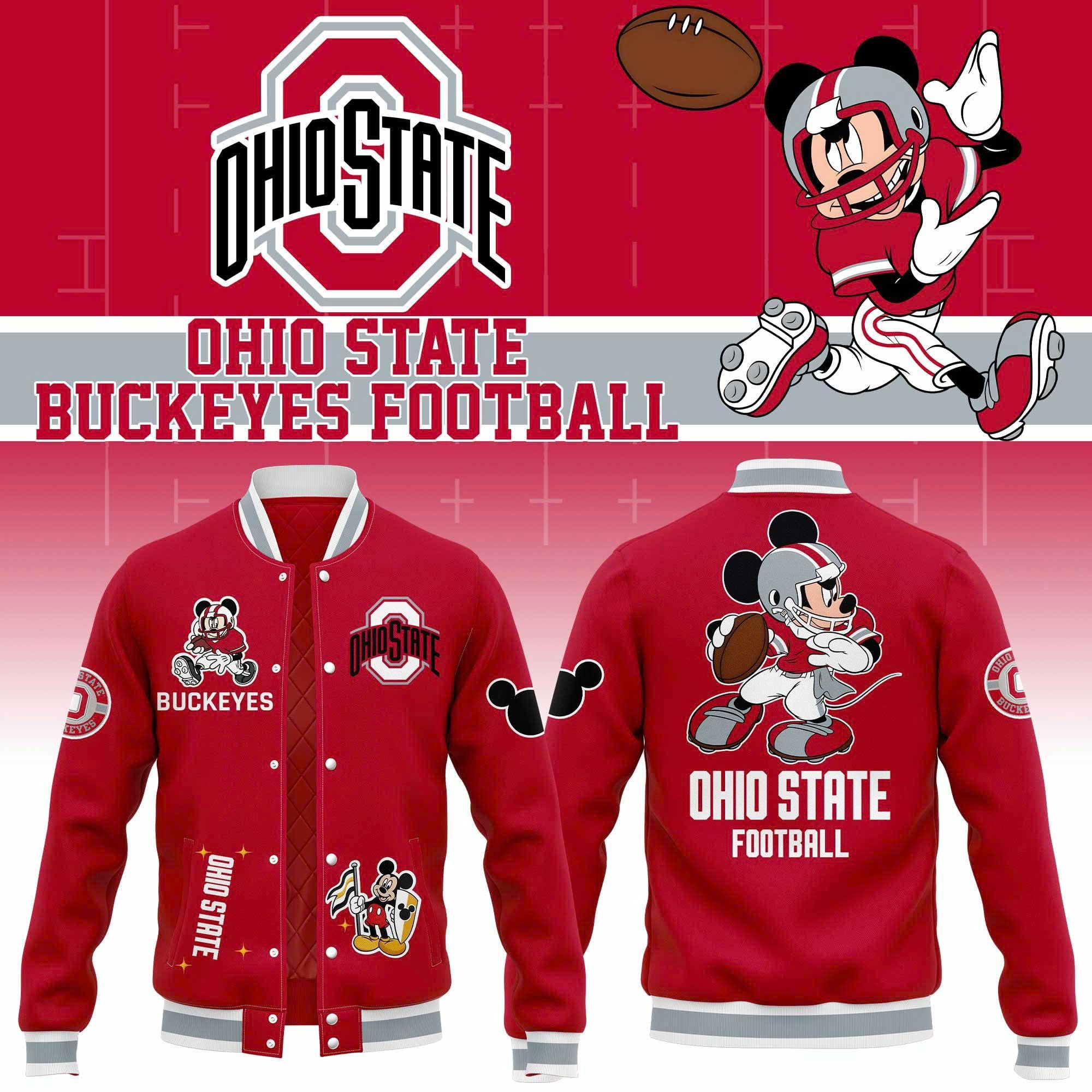 Ohio State Buckeyes x Mickey Mouse Varsity Jacket